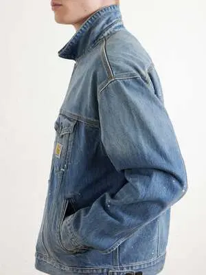 Carhartt Work In Progress Helston Paint-splattered Denim Jacket
