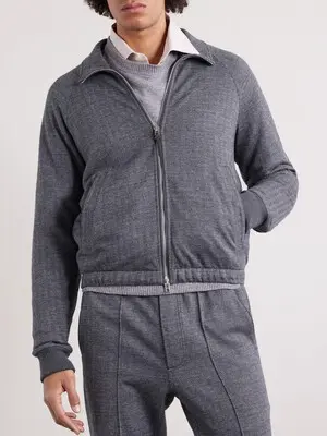 TOM FORD Herringbone Zip-up Jacket