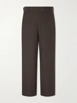 A.PRESSE Straight-leg Cotton And Silk-blend Trousers