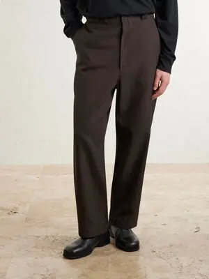 A.PRESSE Straight-leg Cotton And Silk-blend Trousers
