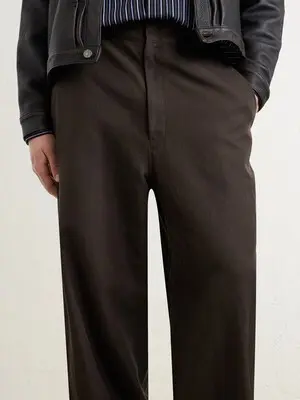 A.PRESSE Straight-leg Cotton And Silk-blend Trousers