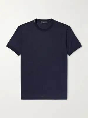 Dolce & Gabbana Silk-jersey T-shirt - Blue