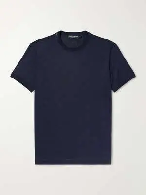 Dolce & Gabbana Silk-jersey T-shirt - Navy