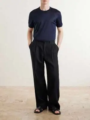 Dolce & Gabbana Silk-jersey T-shirt - Navy