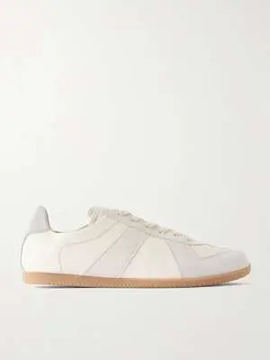 MAISON MARGIELA Replica Suede-trimmed Leather Sneakers - Cream