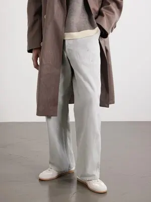 MAISON MARGIELA Replica Suede-trimmed Leather Sneakers - Neutrals