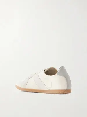 MAISON MARGIELA Replica Suede-trimmed Leather Sneakers - Neutrals