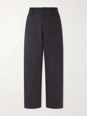 Studio Nicholson Barrel-leg Cotton-twill Trousers - Gray