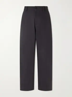 Studio Nicholson Barrel-leg Cotton-twill Trousers - Gray