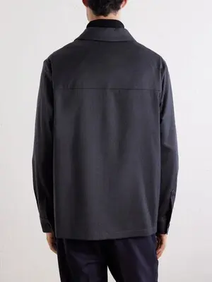SLOWEAR Stretch-wool Flannel Overshirt