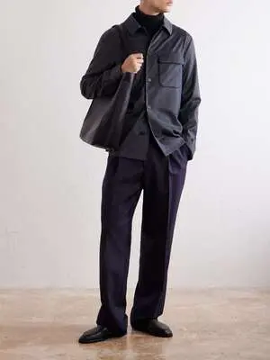 SLOWEAR Stretch-wool Flannel Overshirt