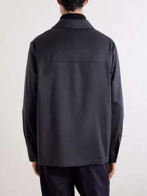 SLOWEAR Stretch-wool Flannel Overshirt