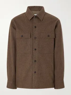 JIL SANDER Virgin Wool Overshirt - Brown