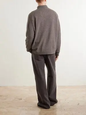 Acne Studios Oversized Logo-embroidered Wool And Yak-blend Polo Sweater