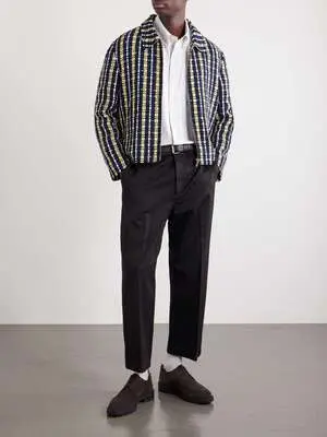 Thom Browne Logo-appliquéd Striped Cotton-oxford Shirt
