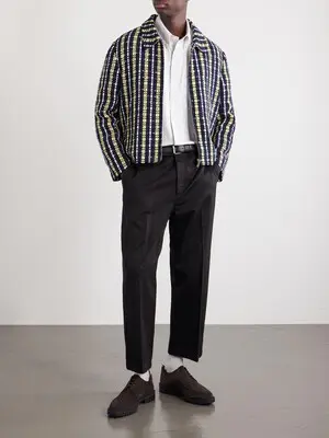 Thom Browne Logo-appliquéd Striped Cotton-oxford Shirt