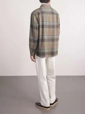 Ralph Lauren Purple Label Checked Wool And Cashmere-blend Flannel Overshirt