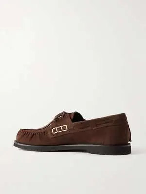 JW Anderson Ruffle Suede Boat Shoes