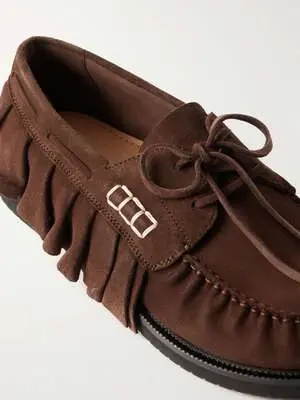 JW Anderson Ruffle Suede Boat Shoes