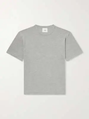 THE ELDER STATESMAN Lenny Ribbed Wool, Silk And Linen-blend T-shirt - Gray