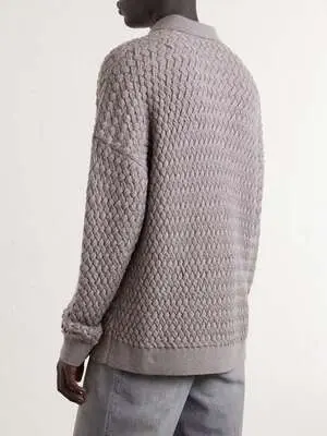 Bottega Veneta Intrecciato Wool Polo Sweater