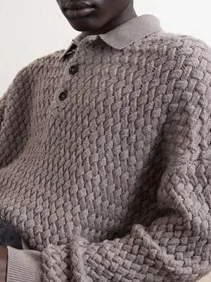 Bottega Veneta Intrecciato Wool Polo Sweater