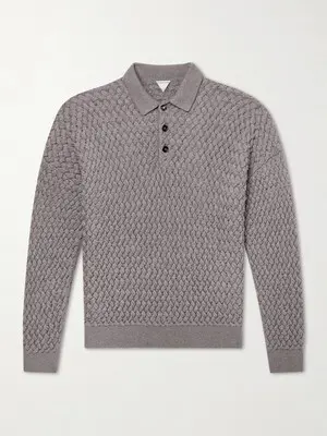 Bottega Veneta Intrecciato Wool Polo Sweater