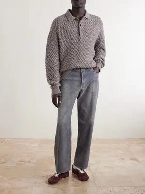 Bottega Veneta Intrecciato Wool Polo Sweater