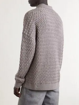 Bottega Veneta Intrecciato Wool Polo Sweater