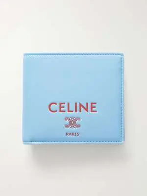 Celine Logo-embossed Leather Wallet - Blue