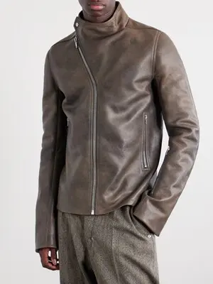 Rick Owens Release Panelled Leather Biker Jacket