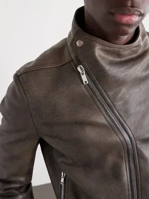 Rick Owens Release Panelled Leather Biker Jacket