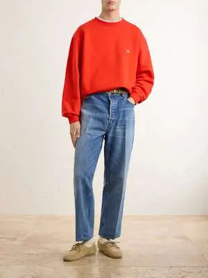 Celine Triomphe-embroidered Cotton-jersey Sweatshirt