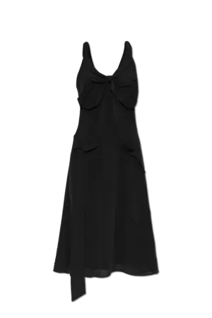 Acne Studios Silk Dress With A Bow - Black