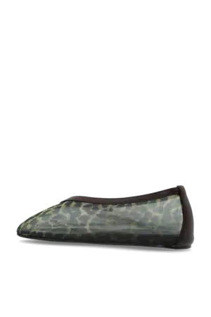 GANNI Transparent Ballerinas With Animal Print