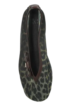 GANNI Transparent Ballerinas With Animal Print