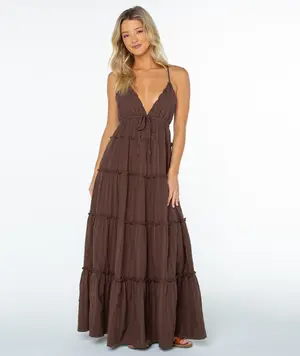 Roxy Starlight Maxi Dress - Chestnut Solid