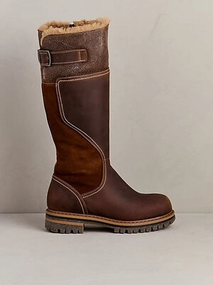 Overland S Tabitha Shearling-lined Suede And Leather Boots