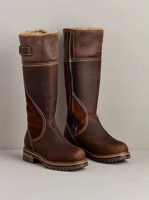 Overland S Tabitha Shearling-lined Suede And Leather Boots