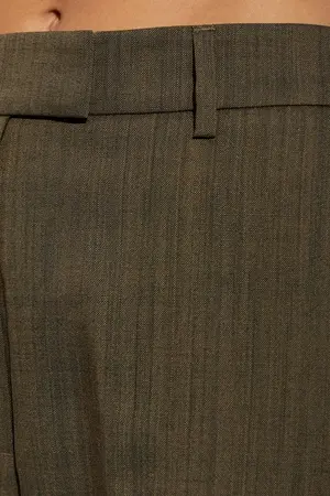 GANNI Wool Pleated Trousers
