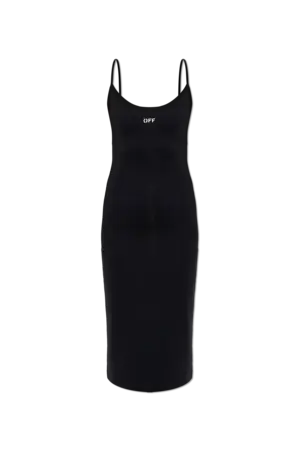 Off-White Strappy Dress - Black