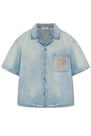 Off-White Denim Shirt With Pocket - Blue