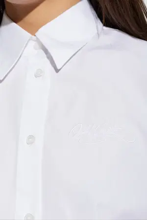 Off-White Shirt With Embroidered Logo