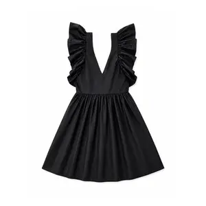 ELFIE Louise Cotton Dress - Black