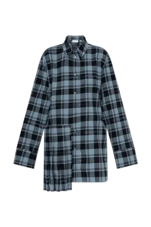 Off-White Striped Cotton Shirt Dress - Blue