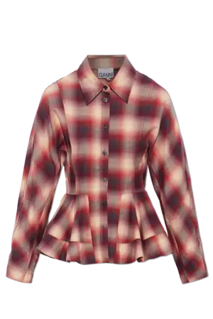 GANNI Peplum Shirt - Multicolour
