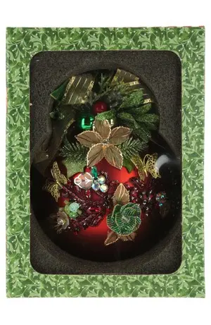 MARK ROBERTS Floral Jeweled Ornament