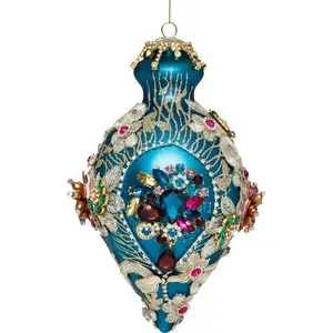 MARK ROBERTS Kings Jewel Fancy Finial Ornament - Teal