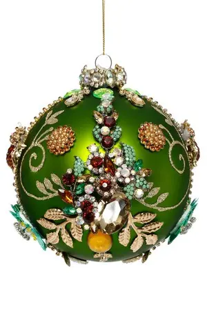 MARK ROBERTS Kings Jewel Ball Ornament - Green