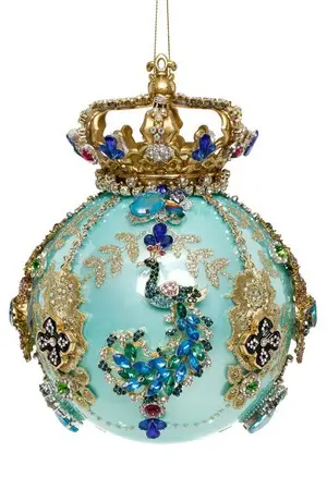 MARK ROBERTS Crown Jewels Ornament - Light Turquoise